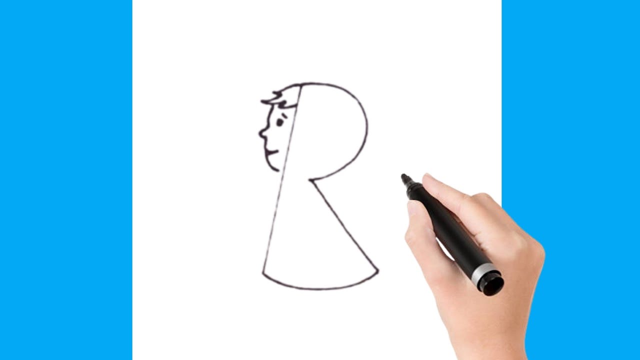 How to turn letter R into a boy / draw a boy from letter R / easy ...