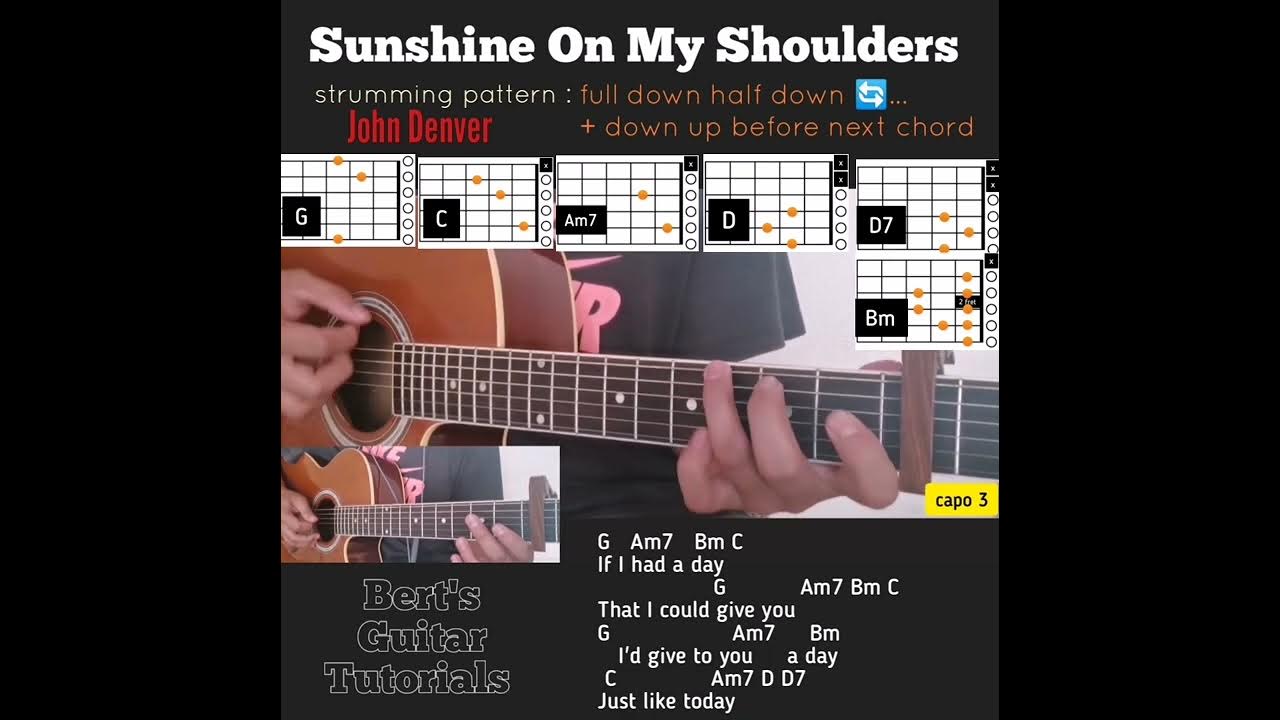 Sunshine On My Shoulders - John Denver guitar chords w/ lyrics ...