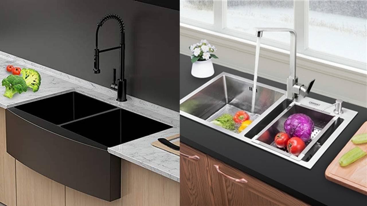 Modern kitchen sink design ! Kitchen stainless steel sink ideas - YouTube