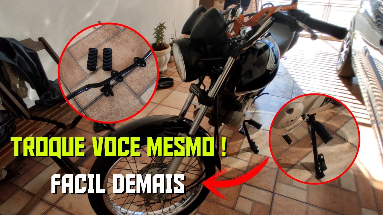 COMO TROCAR ESTRIBO E DESCANSO LATERAL DA MOTO FAN 150, CG, TITAN E ...