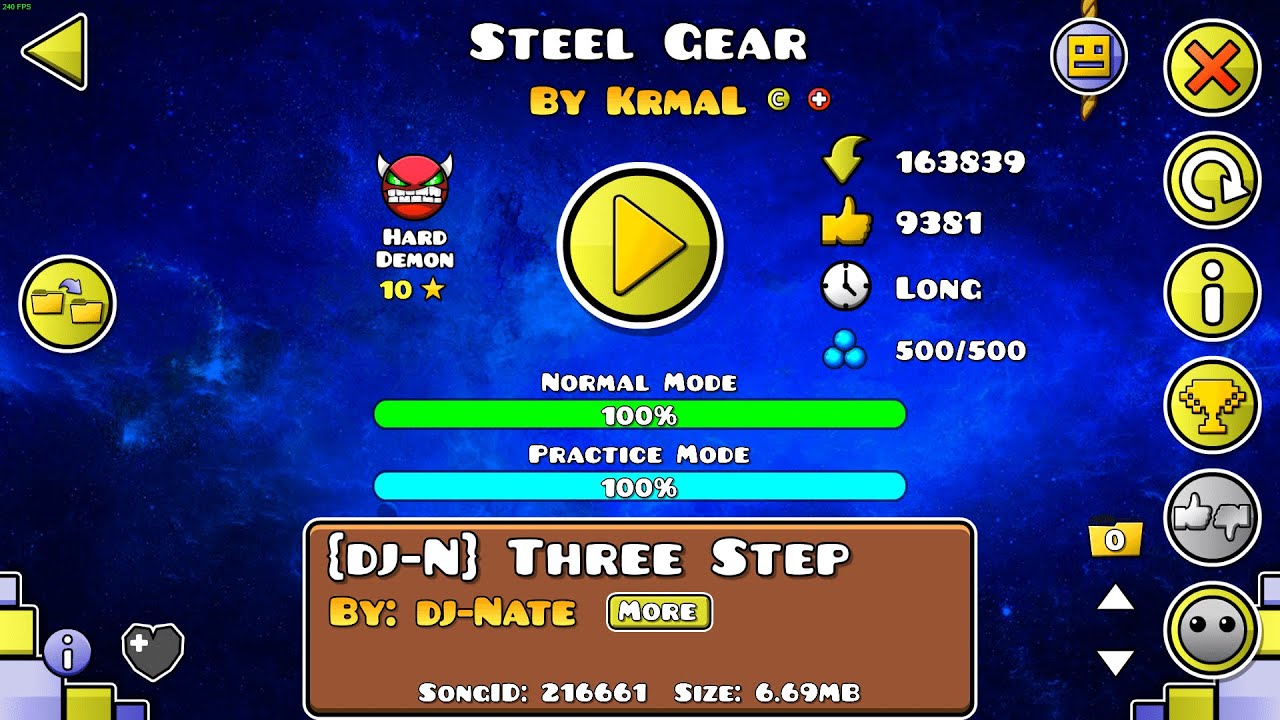 Geometry Dash: "Steel Gear" by KrmaL 100% - YouTube