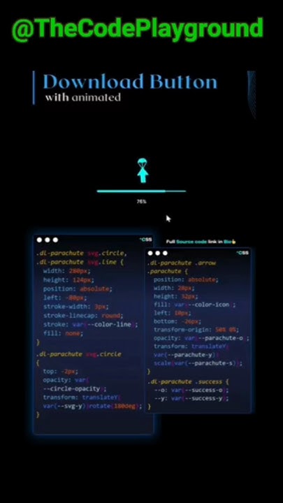 Animated Download Button Using Pure CSS 🎯#thecodeplayground #coding #animation #trending #shorts ...