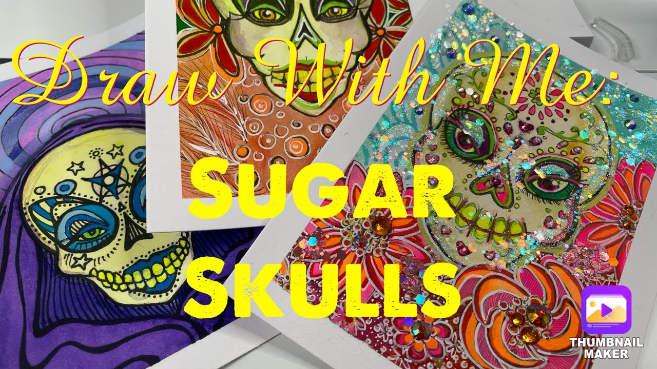 Draw With Me: Sugar Skulls - YouTube