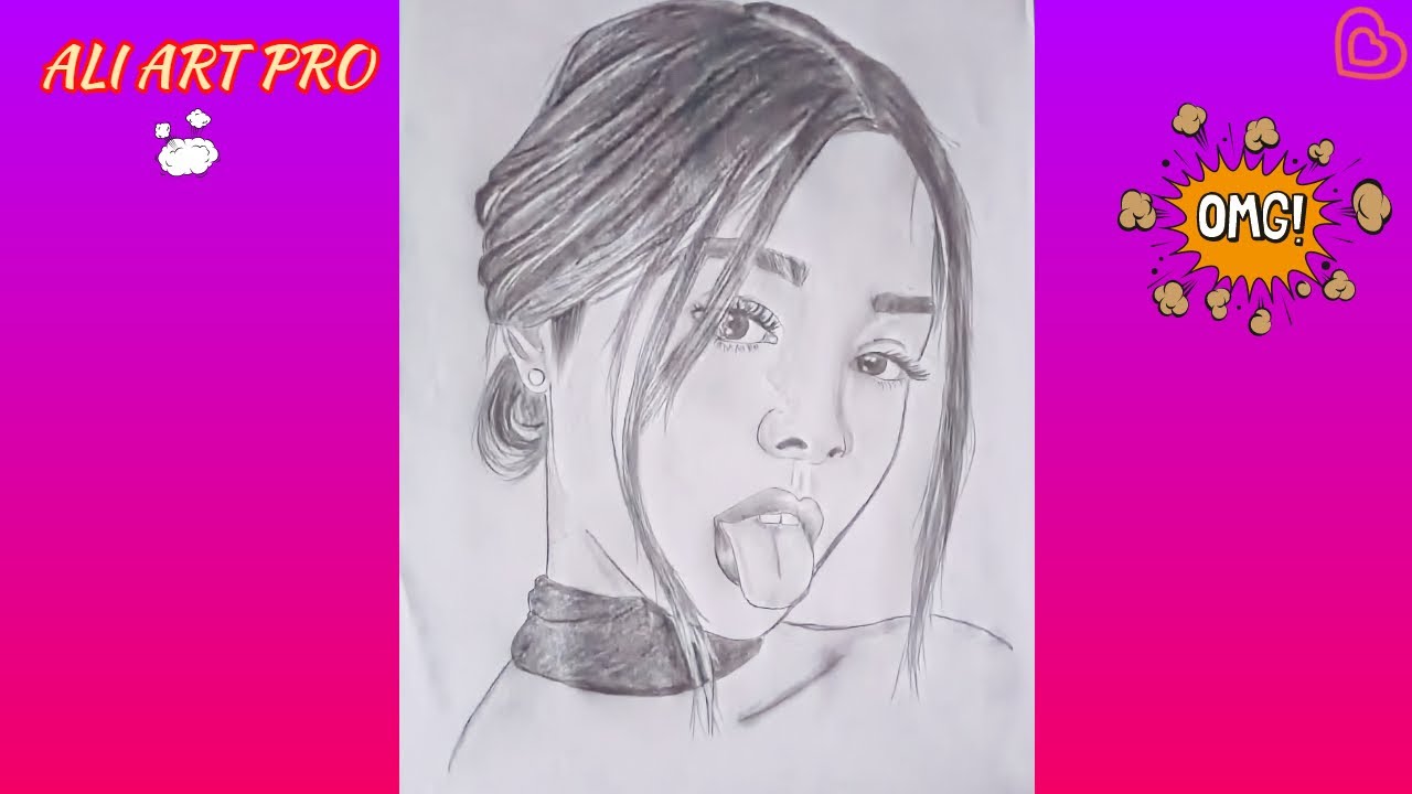 How To Draw Lips With Tongue Draw Realistic Lips And Teasing Tongue How To Draw Cute Girl