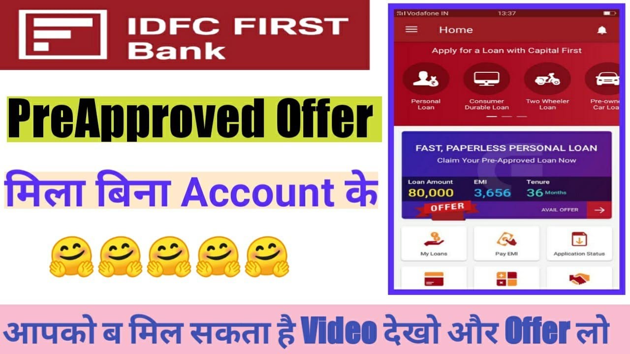 Idfc Bank Pre-approved Offer | बिना Account के मिला Pre-approved Offer ...