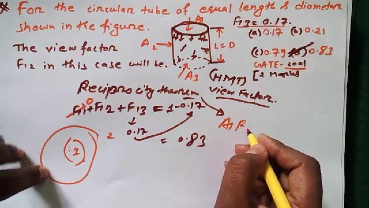View Factor Radiation GATE previous year questions with Solutions - YouTube