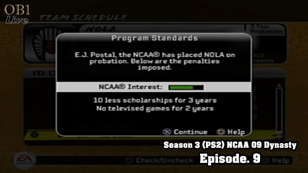 Let's Play Live: S2: NCAA Football 09 (PS2) Dynasty Episode 9 - YouTube
