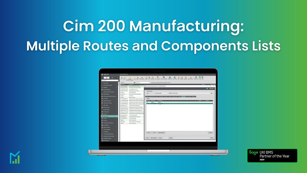 How to Create Multiple Routes and Components Lists in Cim 200 ...