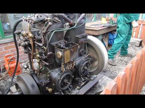 Petter twin cylinder semi diesel Startup - YouTube