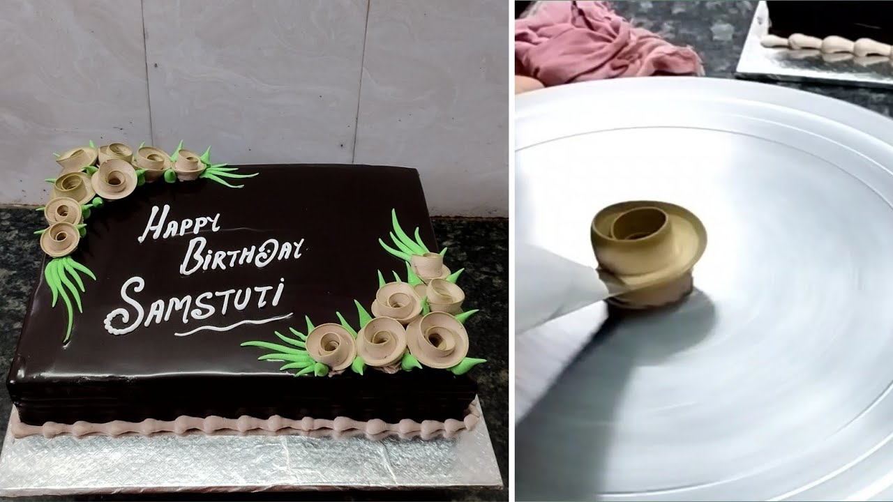Chocolate Cake Recipe |Chocolate Birthday Cake Design |Rectangle Shape ...