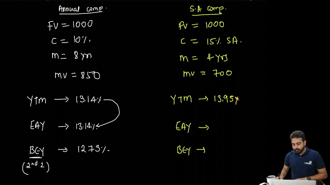 CFA level I: Fixed Income - BEY, EAY, True Yield, Street convention ...