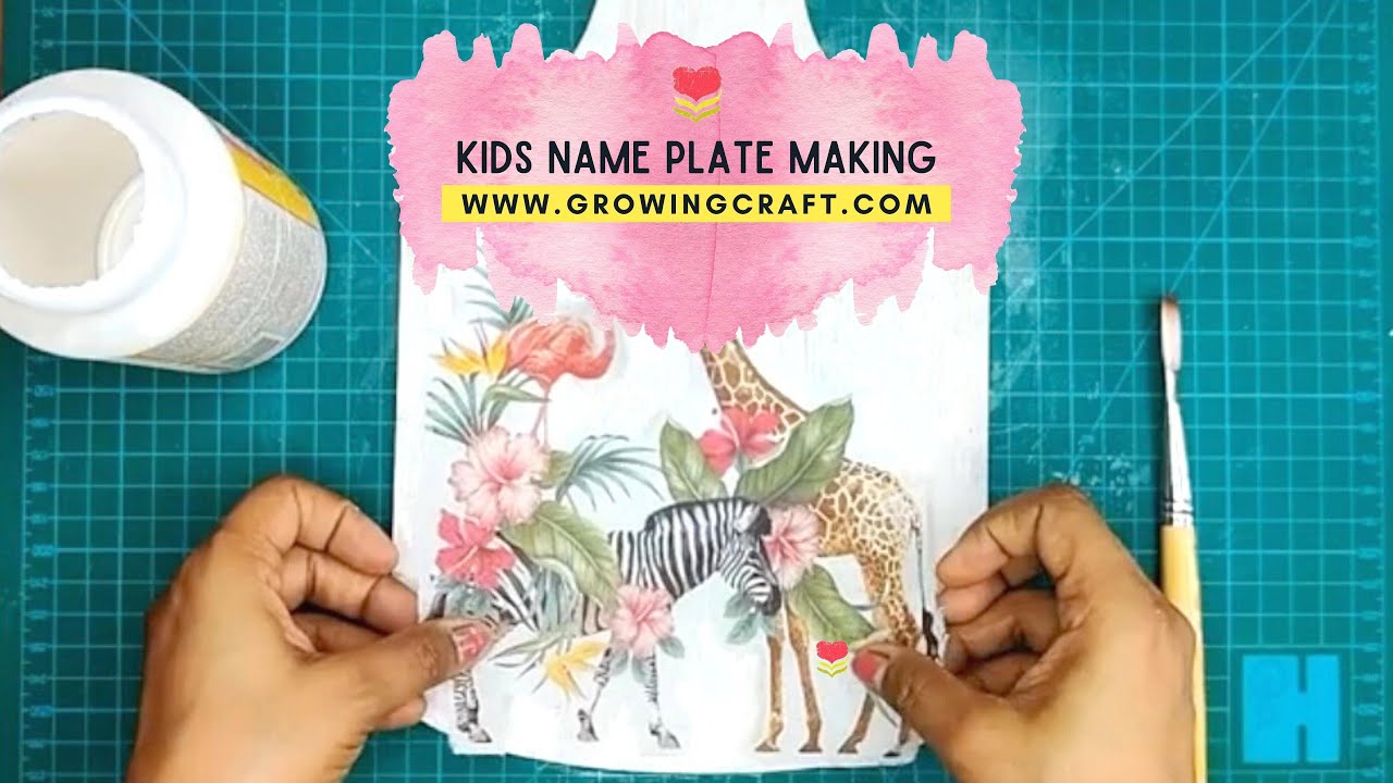 Name plate making easy ideas | How to Make Nameplate For Home Decoupage ...