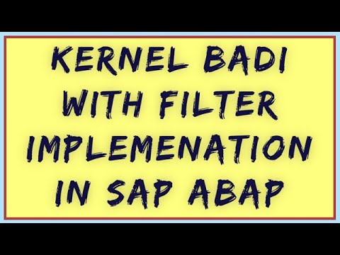 Kernel BADI Filter Implementation | Kernel BADI with Filter | Filter ...