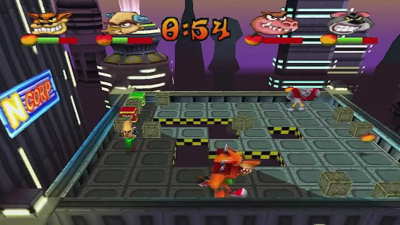 Crash Bash Walkthrough Part 29 HD 200% Warp Room 2 (Space Bash Gold Relic) - YouTube