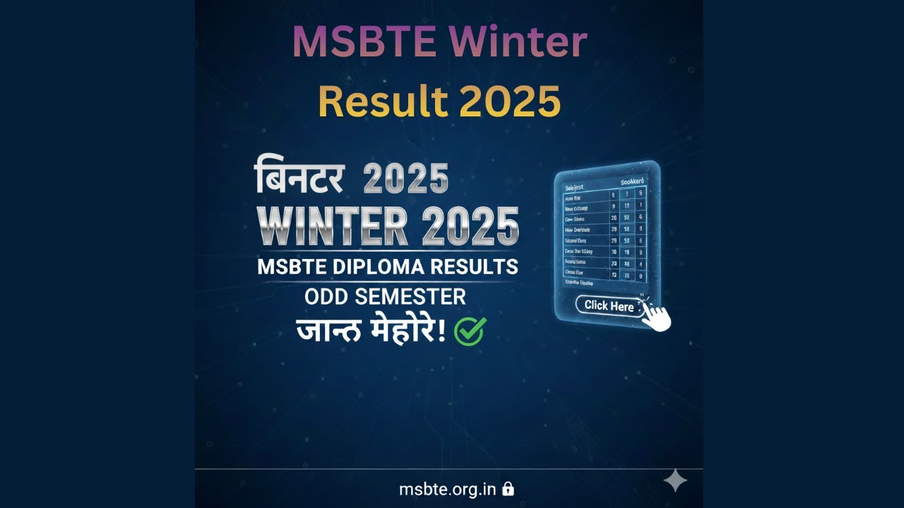 MSBTE Winter 2025 Diploma Results| Odd Semester Official Result ...