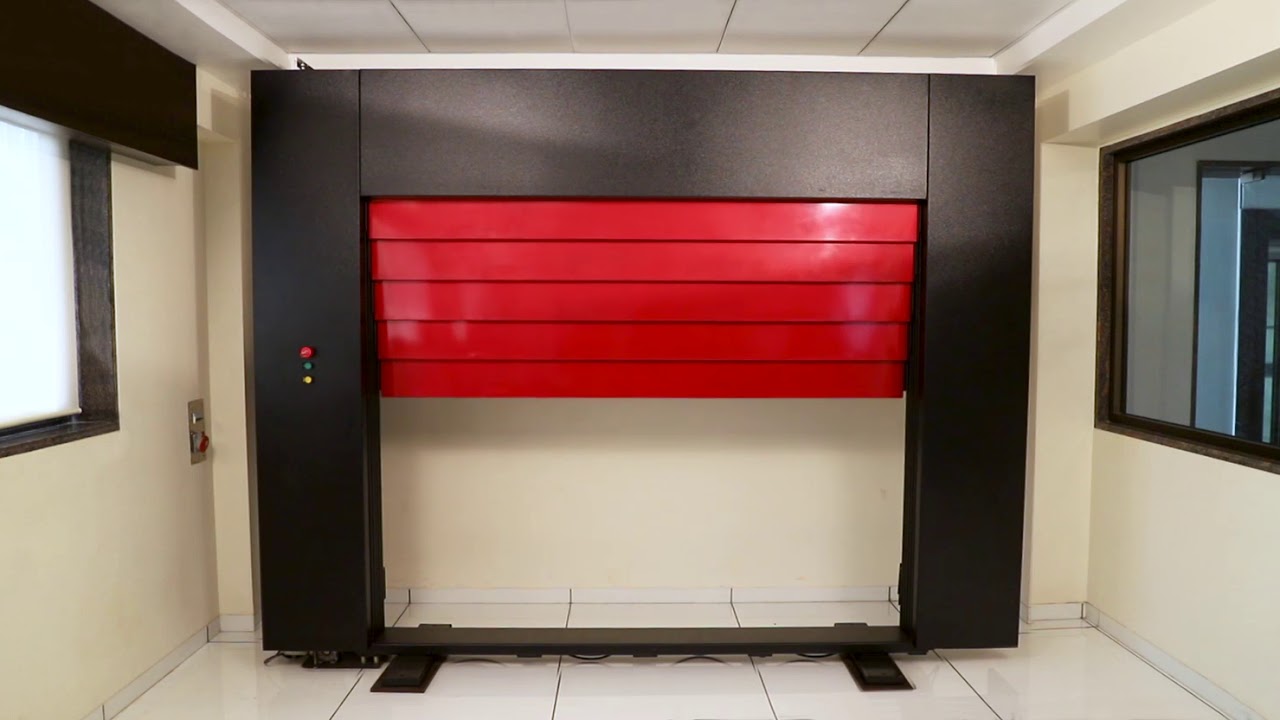 Vertical Telescopic Auto door working - YouTube