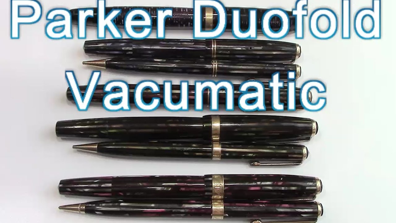 Parker Duofold Vacumatic Fountain Pens from the 1940's - YouTube