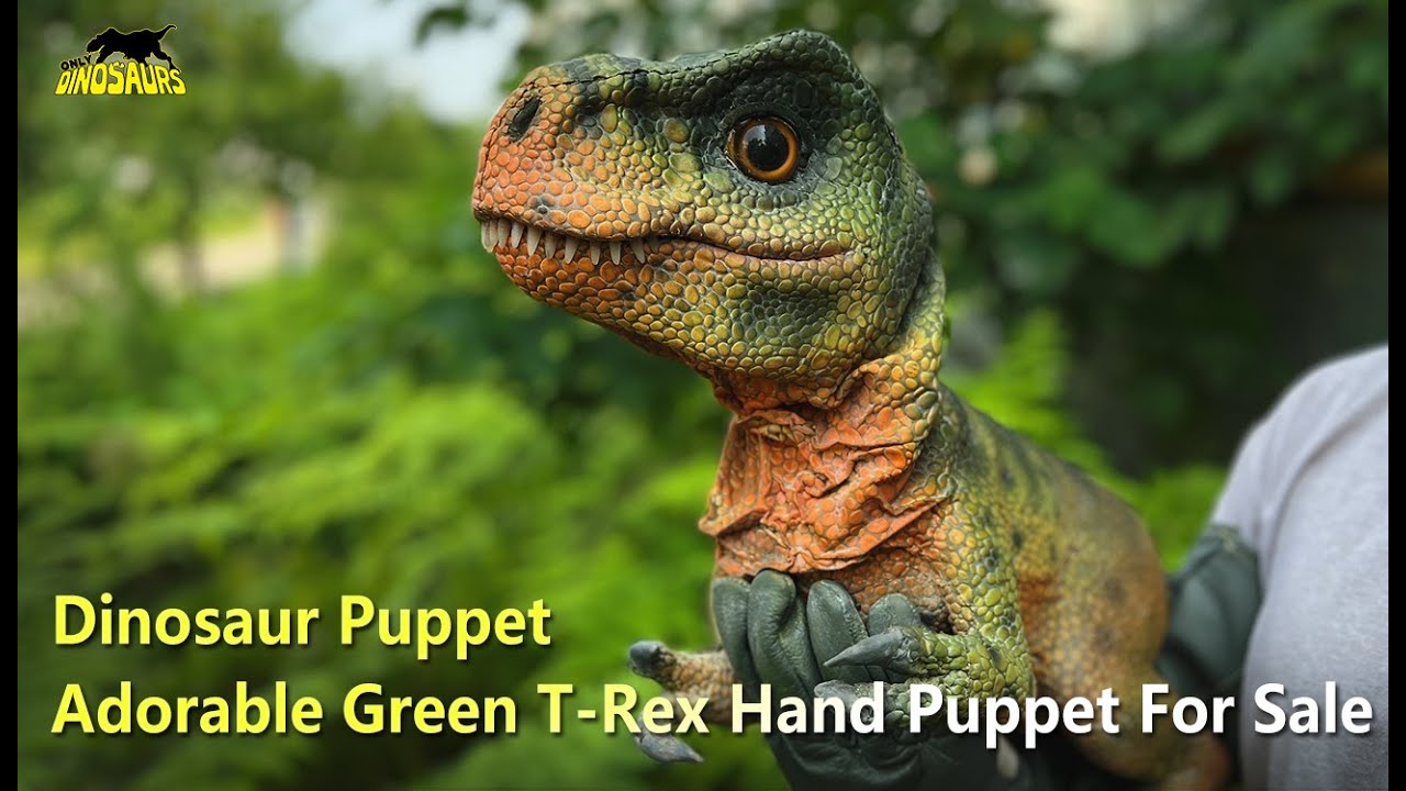 Adorable Green T Rex Hand Puppet For Sale | Dinosaur Puppet - YouTube