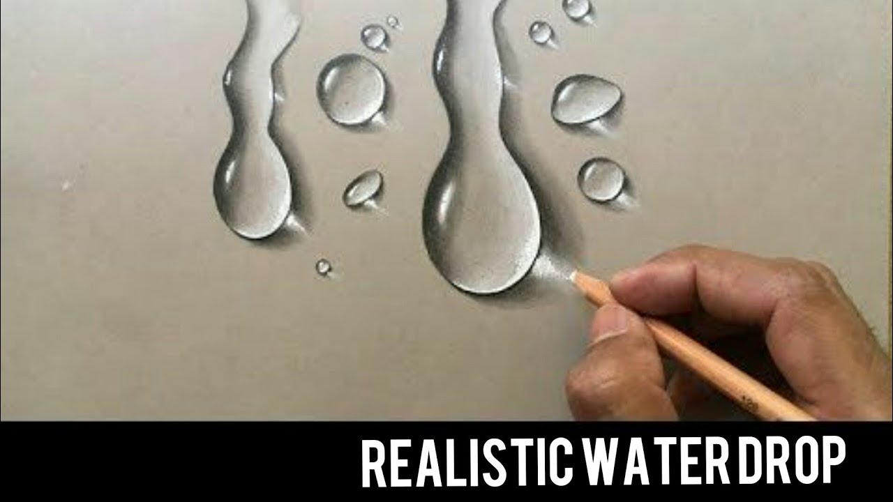How to make a realistic water drop sketch....||♤♤♡ - YouTube