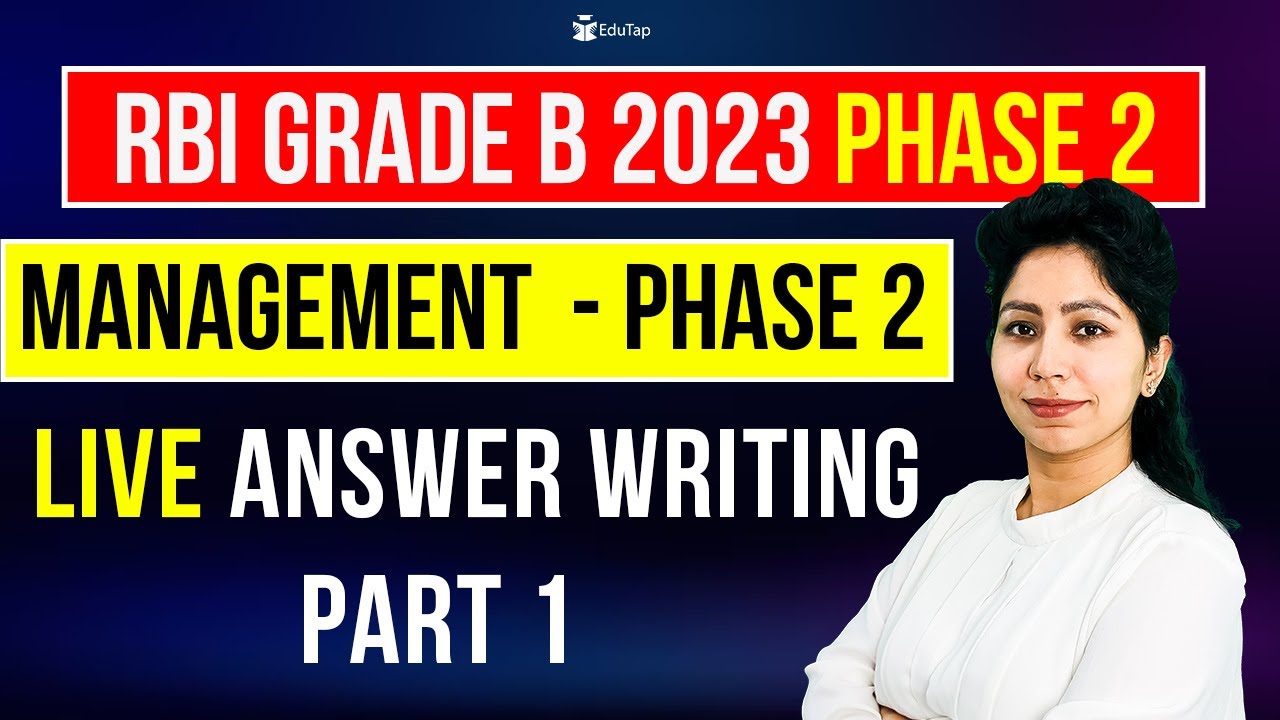 Descriptive Writing RBI Grade B | Management Questions RBI Exam | RBI ...
