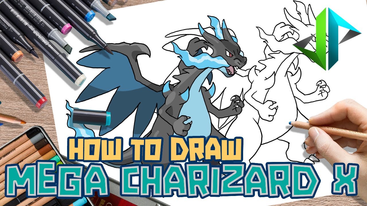 [DRAWPEDIA] HOW TO DRAW MEGA CHARIZARD X FROM POKEMON - STEP BY STEP ...