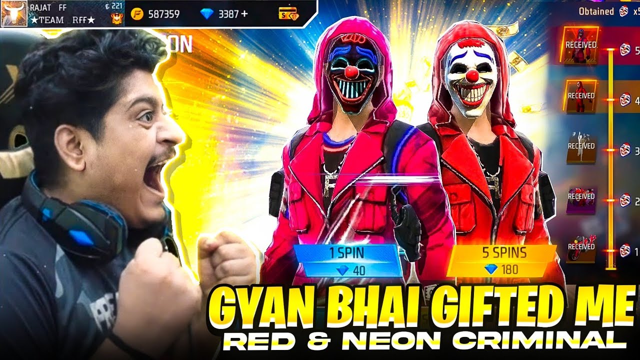 GYAN BHAI GIFTED ME TOP CRIMINAL AND NEON CRIMINAL BUNDLE 😱 || RAJAT FF ...