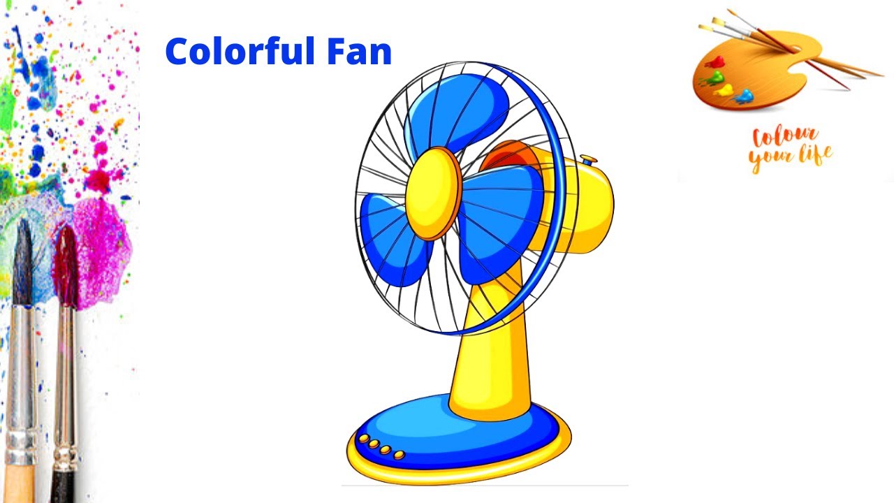 How to Draw Fan | Electric Fan drawing for Kids | Fan Art for Kids ...
