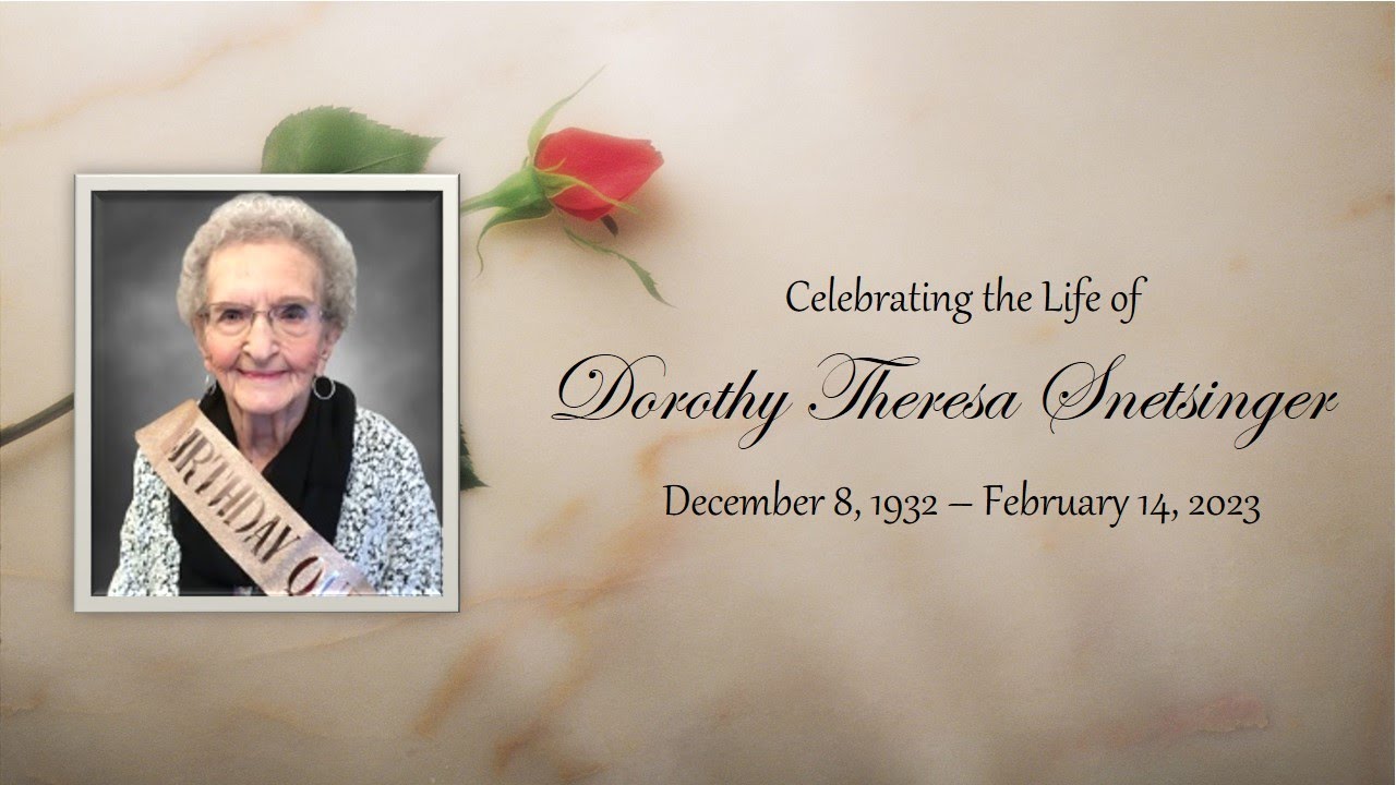 Celebration of Life for Dorothy Theresa Snetsinger - YouTube
