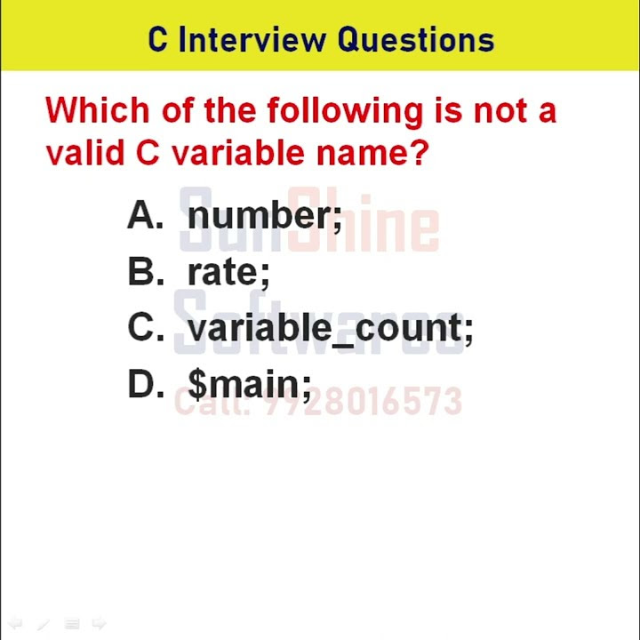 C MCQ No1, C mcq interview questions & answers, Top 50 MCQ's in C, c viva questions & answers ...