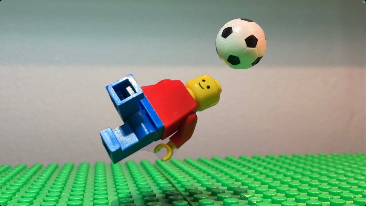 Lego man plays football #lego #football #soccer - YouTube