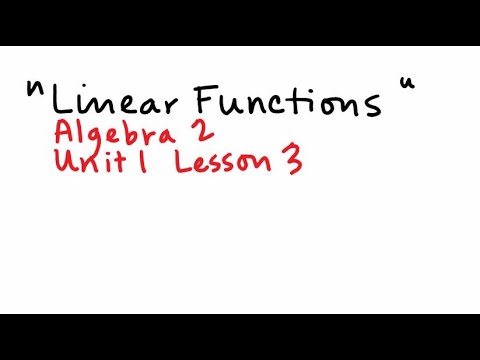 Linear Functions - YouTube
