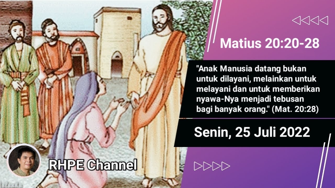 Matius 20:20-28//Renungan Harian #renungansingkat #renunganharian # ...