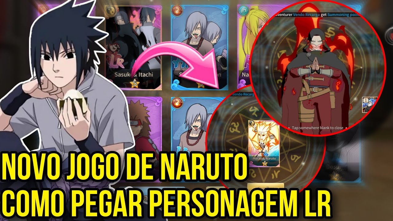 [NOVO JOGO DE NARUTO COM VIP13] COMO PEGAR PERSONAGENS LR/META DE GRAÇA ...