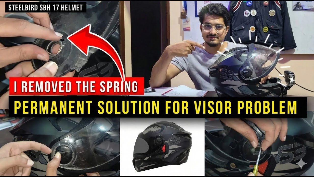 Steelbird Robot helmet Visor problem Permanent solution - YouTube