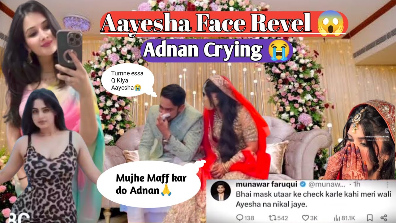 Ayesha Face Reveal 😱 | Adnan Crying 😭 | Munawar Faruqui Commented 🥲 ...