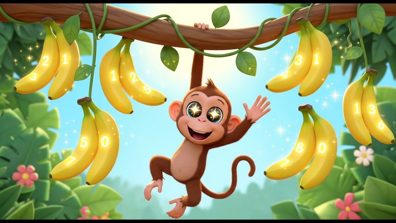 Counting Bananas in the Monkey Tree 🍌🐒 | Fun Kids Counting Video ...