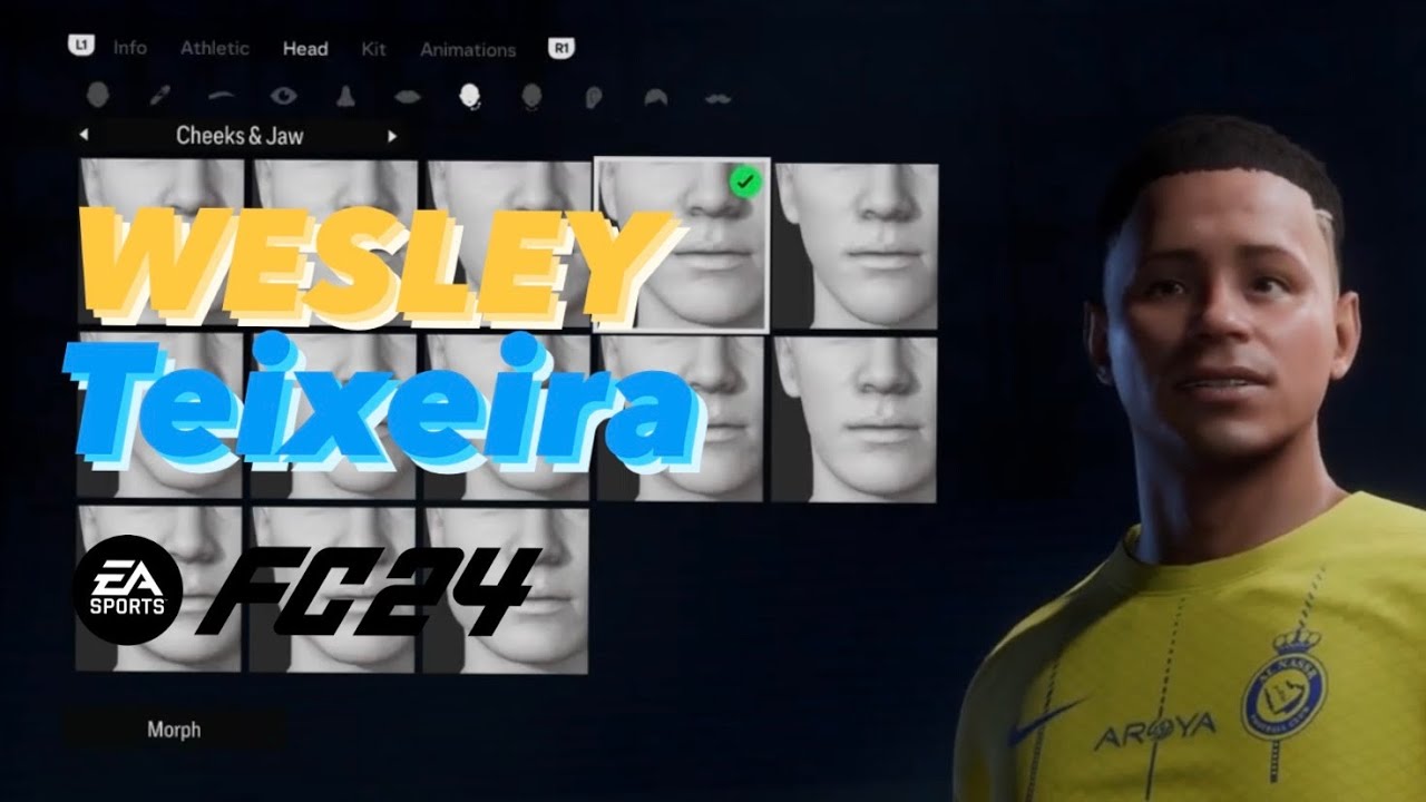 Wesley Teixeira Al Nassr FC | EAFC 24 Face creation | - YouTube