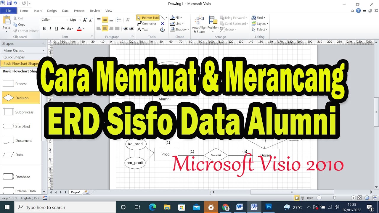 Cara Membuat dan Merancang ERD Sisfo Data Alumni Berbasis Web - YouTube
