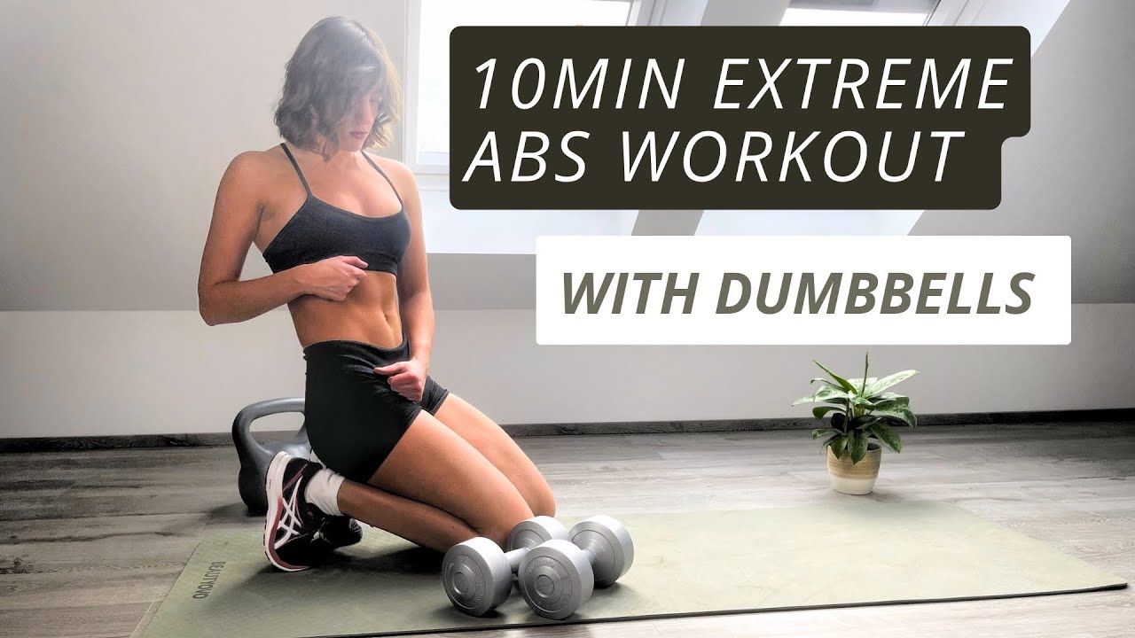10min Extreme ABS Workout - Advanced Exercises With Dumbbells - YouTube