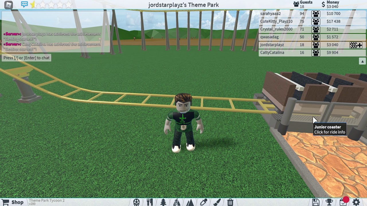 I built a roller coaster! Theme park tycoon 2 - YouTube