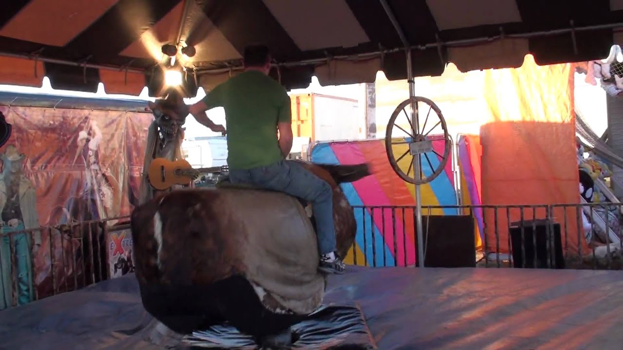 Tim Blalock riding the electronic bull take two - YouTube