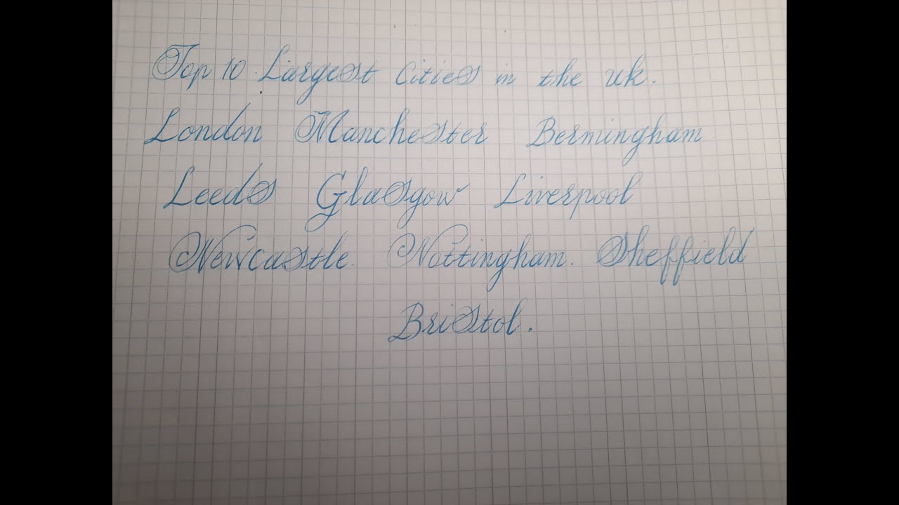 HANDWRITING TOP 10 LARGEST CITIES IN UK /CURSIVE CALLIGRAPHY - YouTube