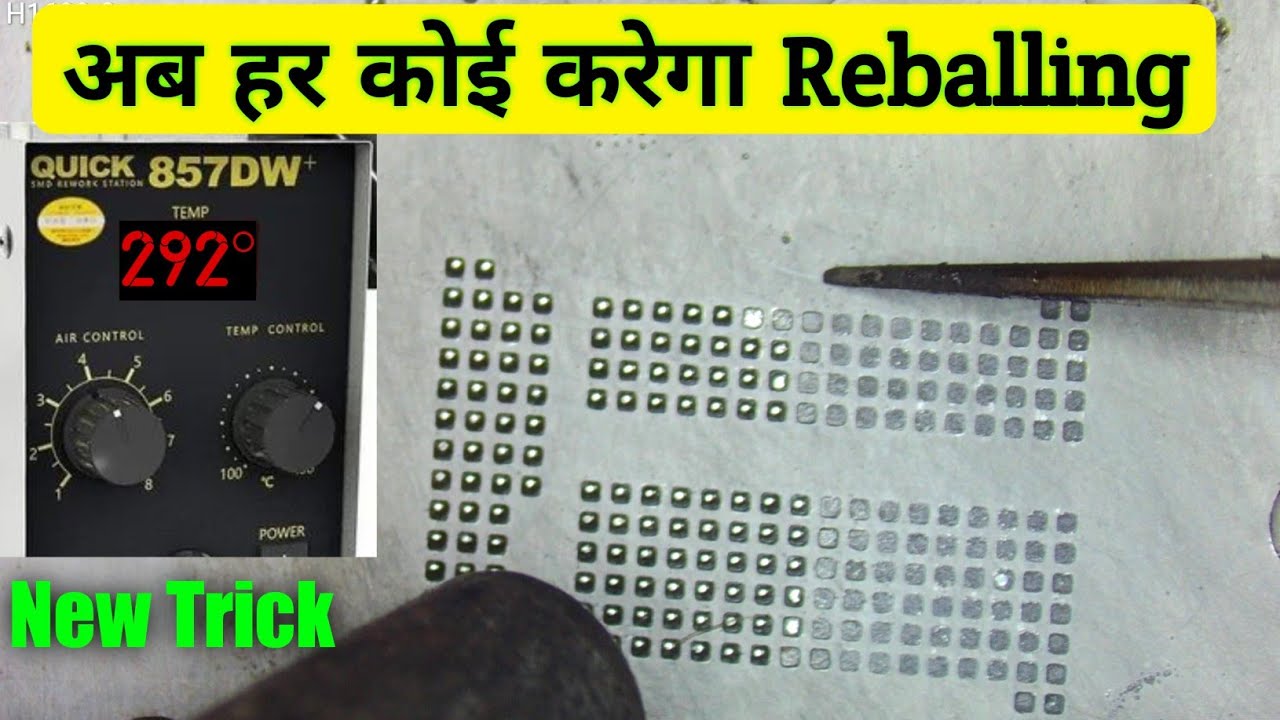 Bga ic Reballing new trick | how to reballing mobile emmc ic - YouTube
