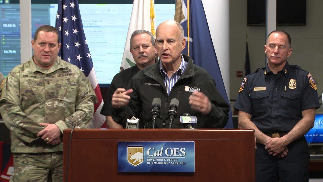 Governor Brown Speaks from the State Operations Center for Oroville ...