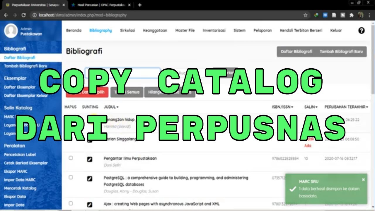 Tutorial Senayan Library Management System (SLiMS) Copy Catalog dari ...