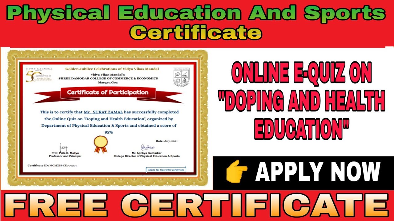 Online Quiz 'Doping & Health Education I Physical Education & Sports ...
