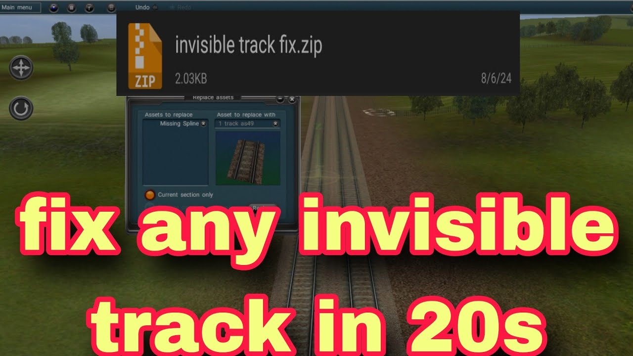 track fix to invisible | fix any track in 20s | trainz simulator ...