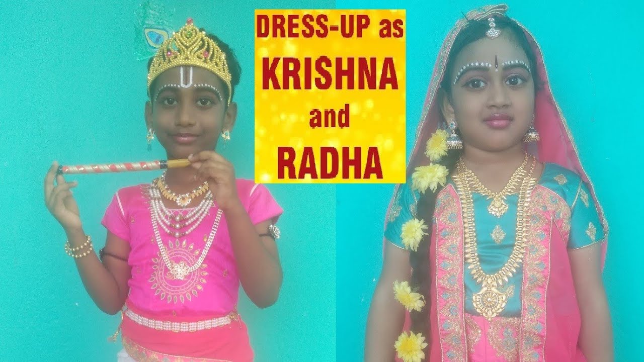 Krishna Radha dress up ideas for kids | Happy Janmashtami 2021 - YouTube