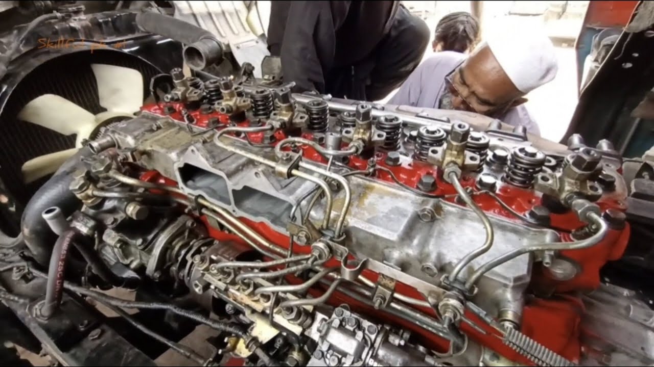 Hino truck engine seized Diy repair in Pakistan | Hino engine rebuilding with basic tools - YouTube