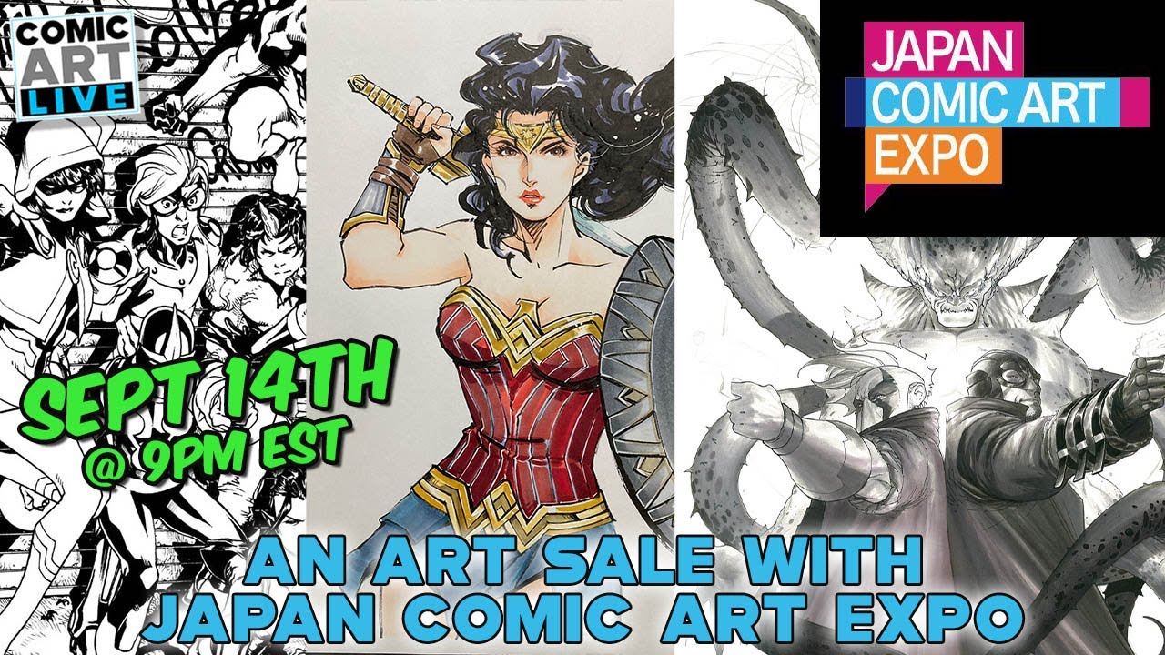 Live Art Sale with the Team from Japan Comic Art Expo - YouTube